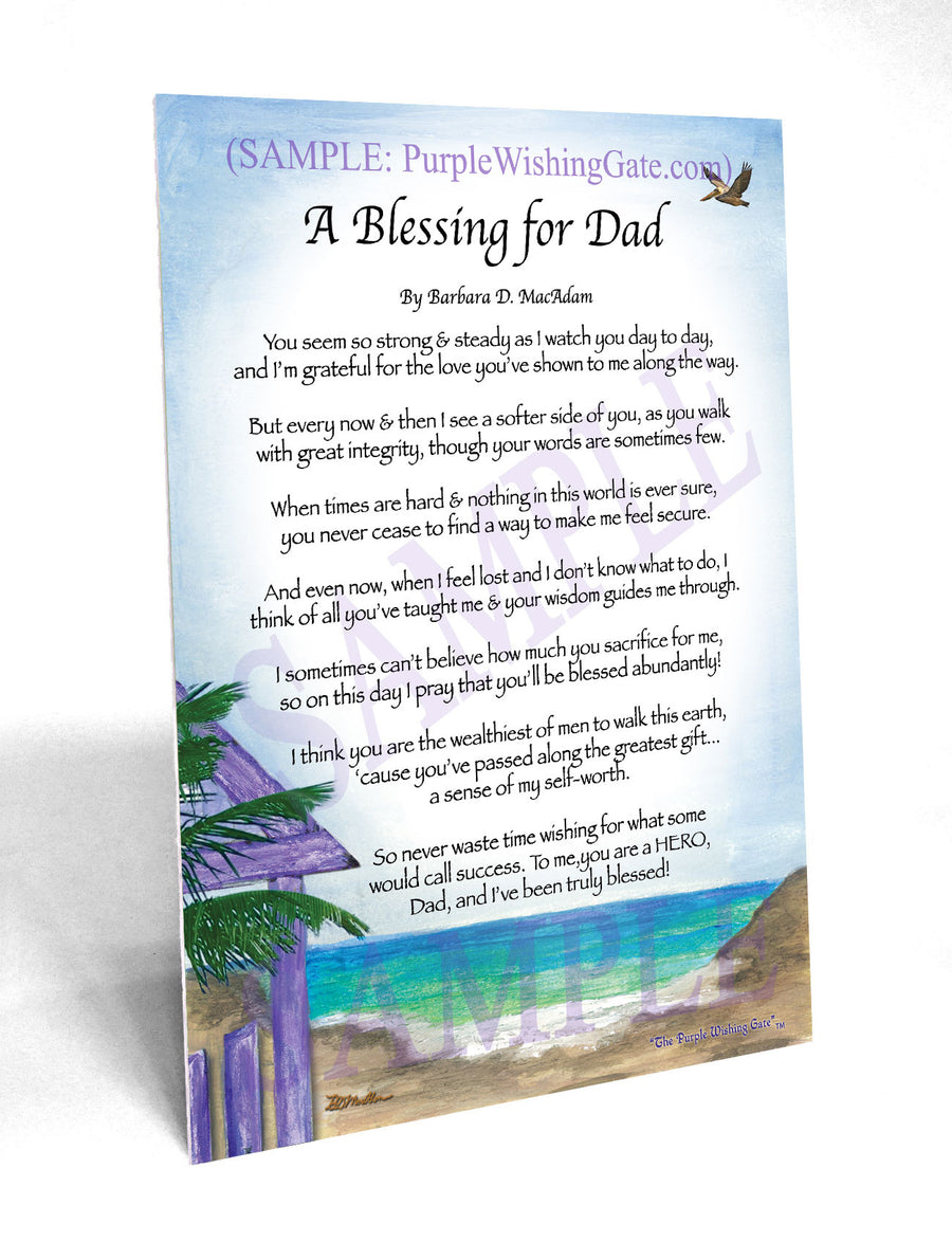 A Blessing for My Dad: Personalized, Framed Gift! | PurpleWishingGate