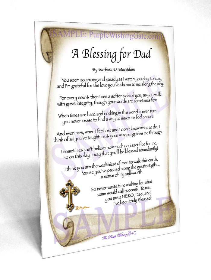 A Blessing for My Dad: Personalized, Framed Gift! | PurpleWishingGate