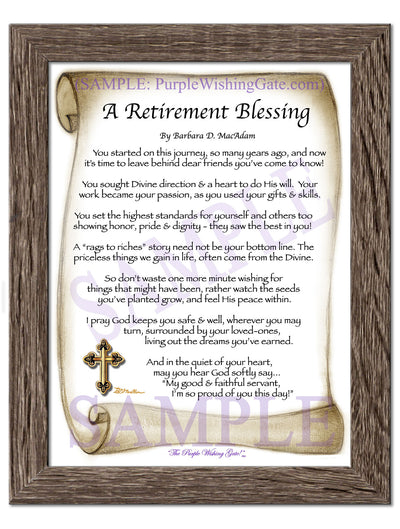 Retirement Blessing: Personalized Gift | PurpleWishingGate.com