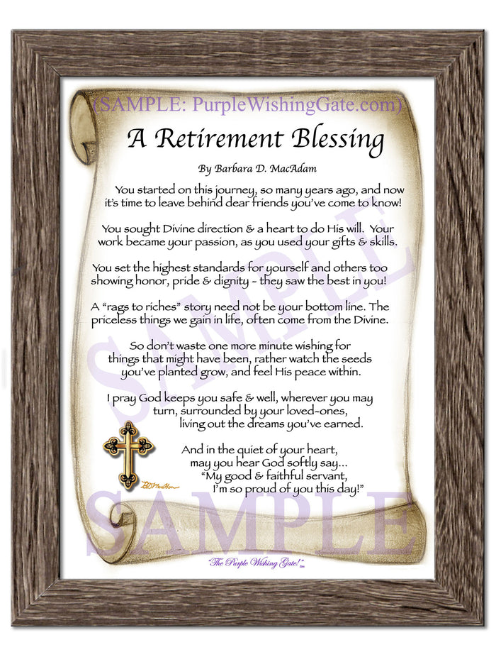 Retirement Blessing: Personalized Gift | PurpleWishingGate.com