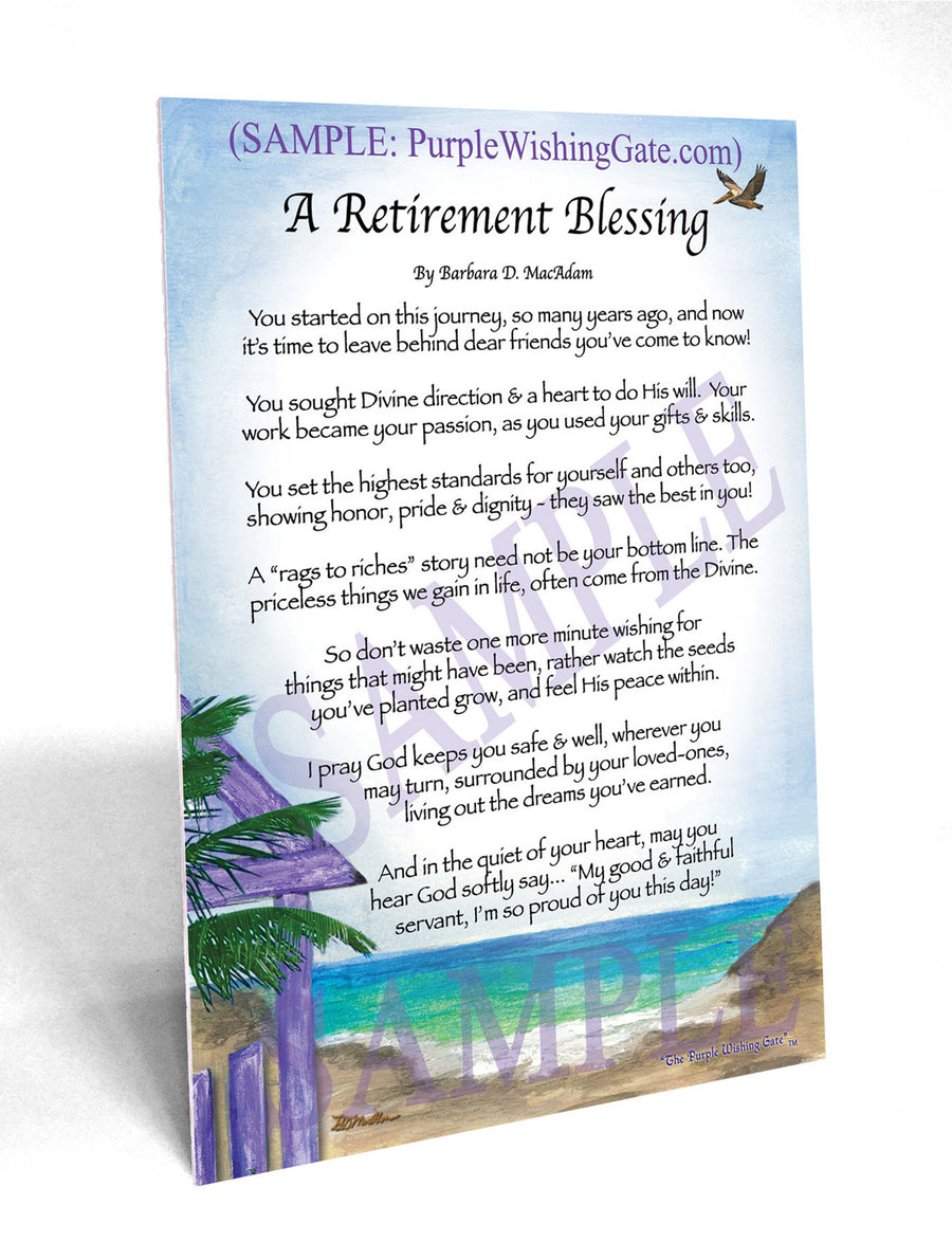 Retirement Blessing: Personalized Gift | PurpleWishingGate.com