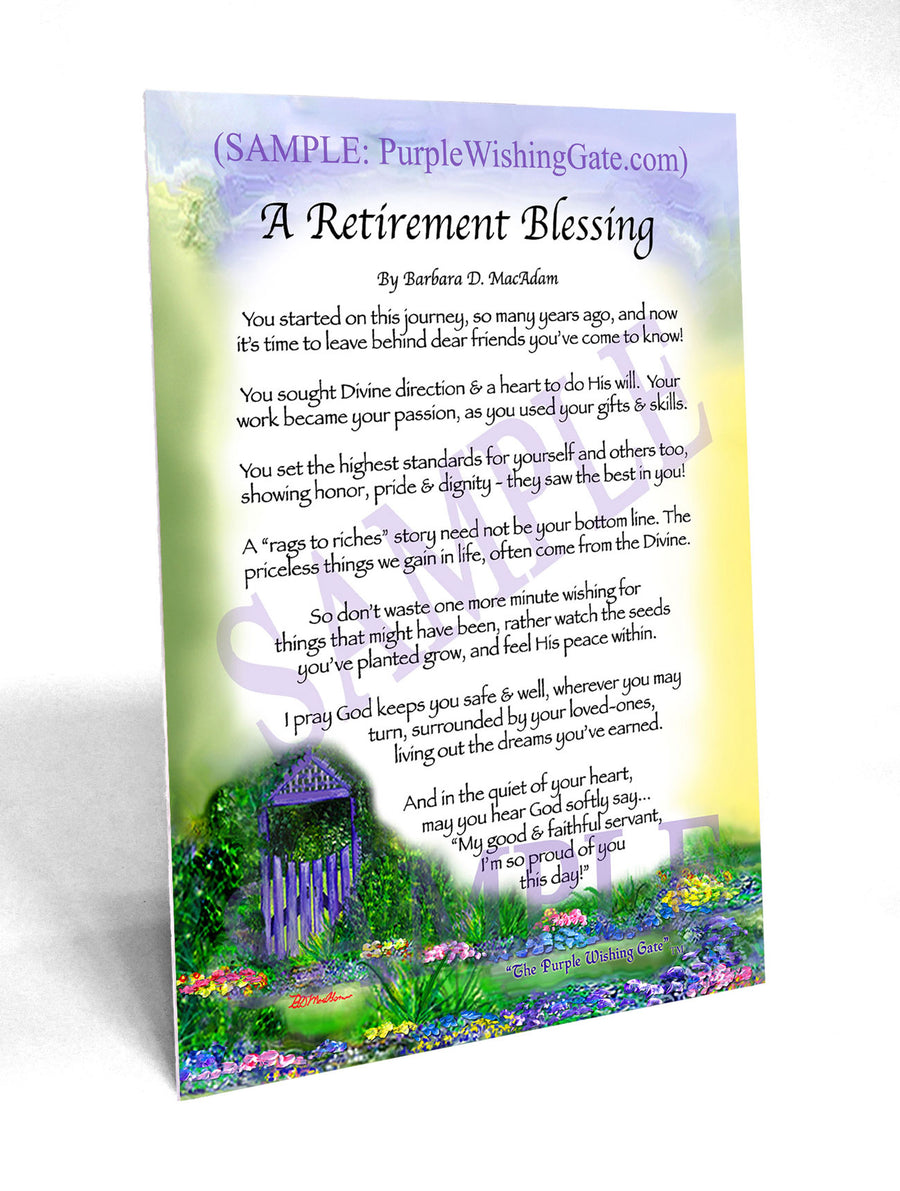 Retirement Blessing: Personalized Gift | PurpleWishingGate.com