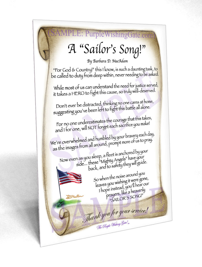 A Sailor's Blessing: Personalized, Framed Gift! | PurpleWishingGate