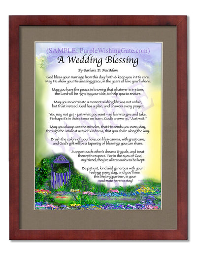 Wedding Blessing: Personalized, Framed Gift! | PurpleWishingGate