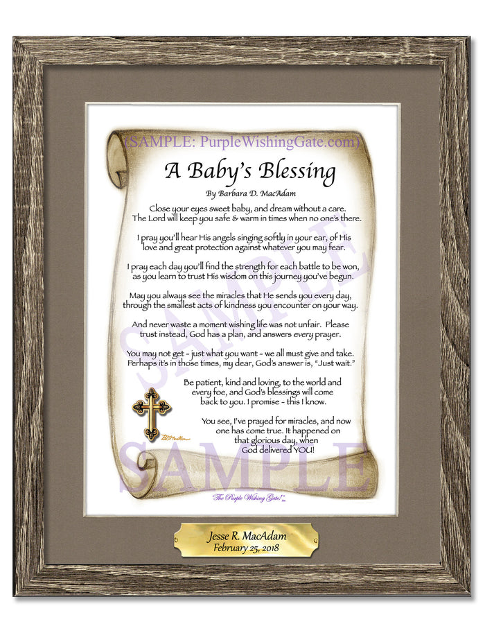 A Baby's Blessing: Personalized, Framed Gift! | PurpleWishingGate