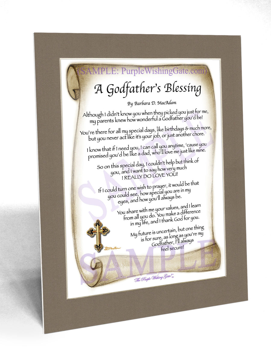 A Godfather's Blessing: Personalized, Framed Gift! | PurpleWishingGate