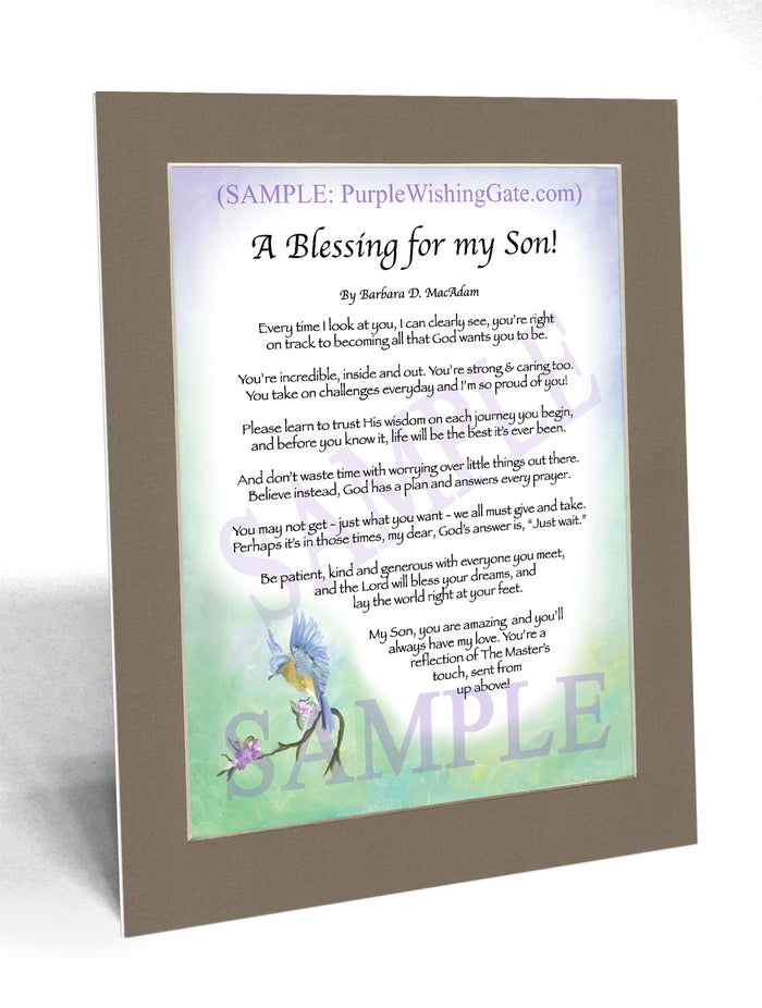 A Blessing for My Son: Personalized, Framed Gift! | PurpleWishingGate
