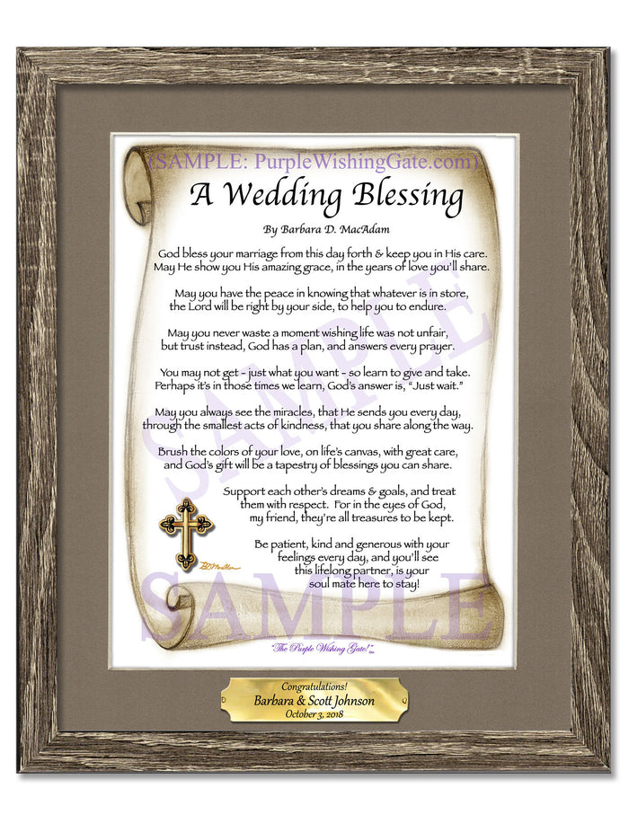 Wedding Blessing: Personalized, Framed Gift! | PurpleWishingGate
