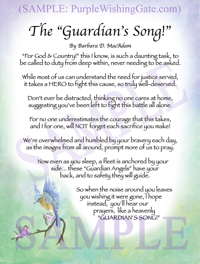 The Guardians Song: Personalized Coast Guard Gift! | PurpleWishingGate